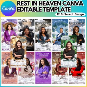 Rest in Heaven Photo Canva Editable Template, in Loving Memory PNG ...