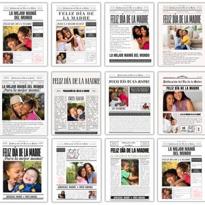Plantilla Editable De Periódico Para El Día De La Madre En Canva ...