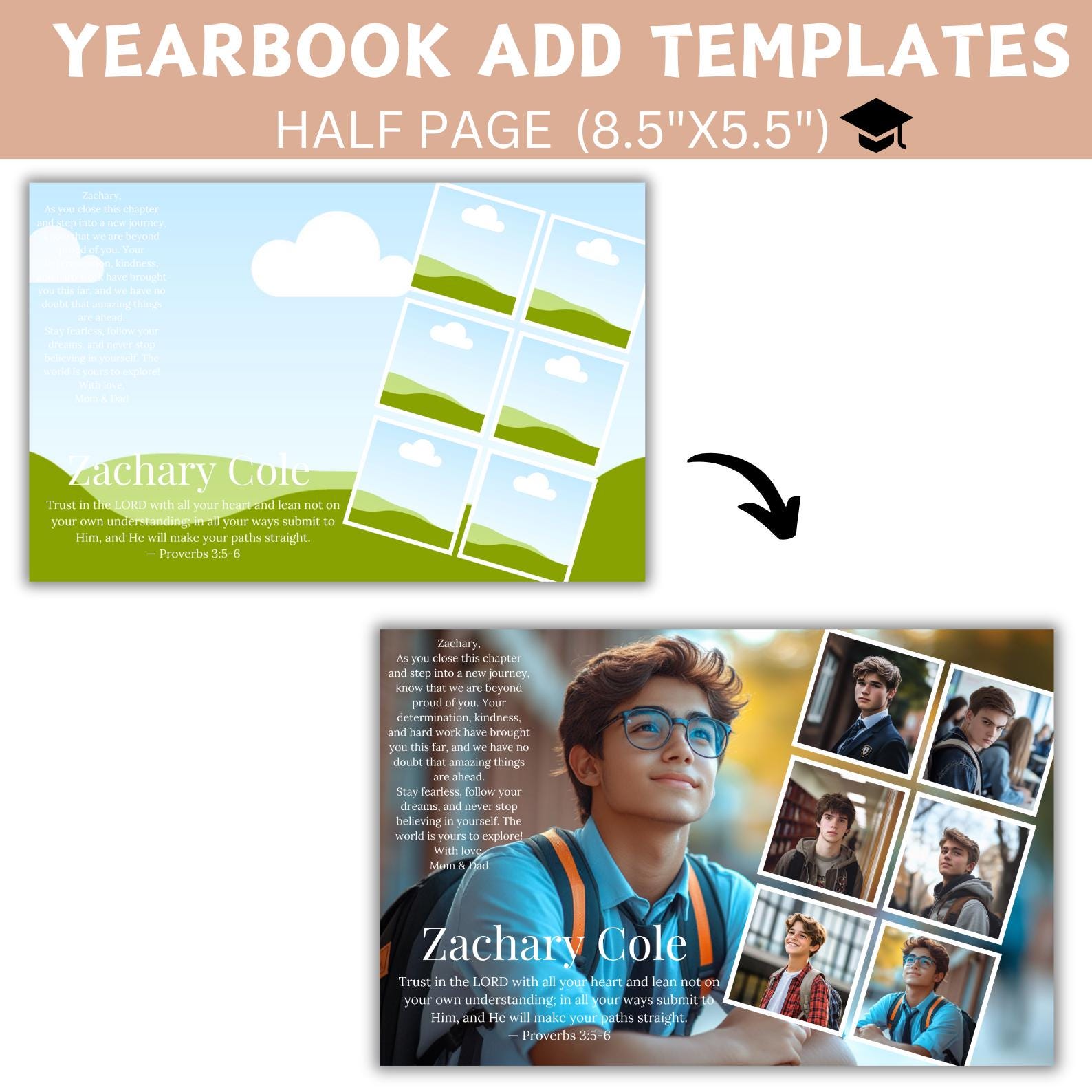 Half Page Yearbook Ad Canva Editable Template, Senior Yearbook Ad ...