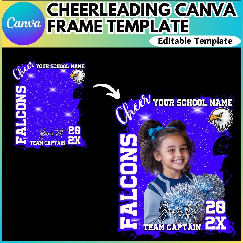 Cheerleading Canva Editable Template, Sports Photography Templates ...