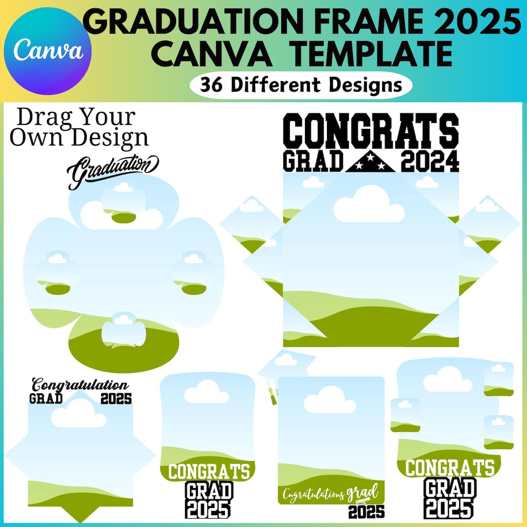 Graduation Canva Frame Editable Template, Congratulation Senior 2025 ...