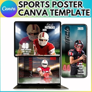 25 Football Poster Canva Template, Sport Background & Digital Backdrop ...
