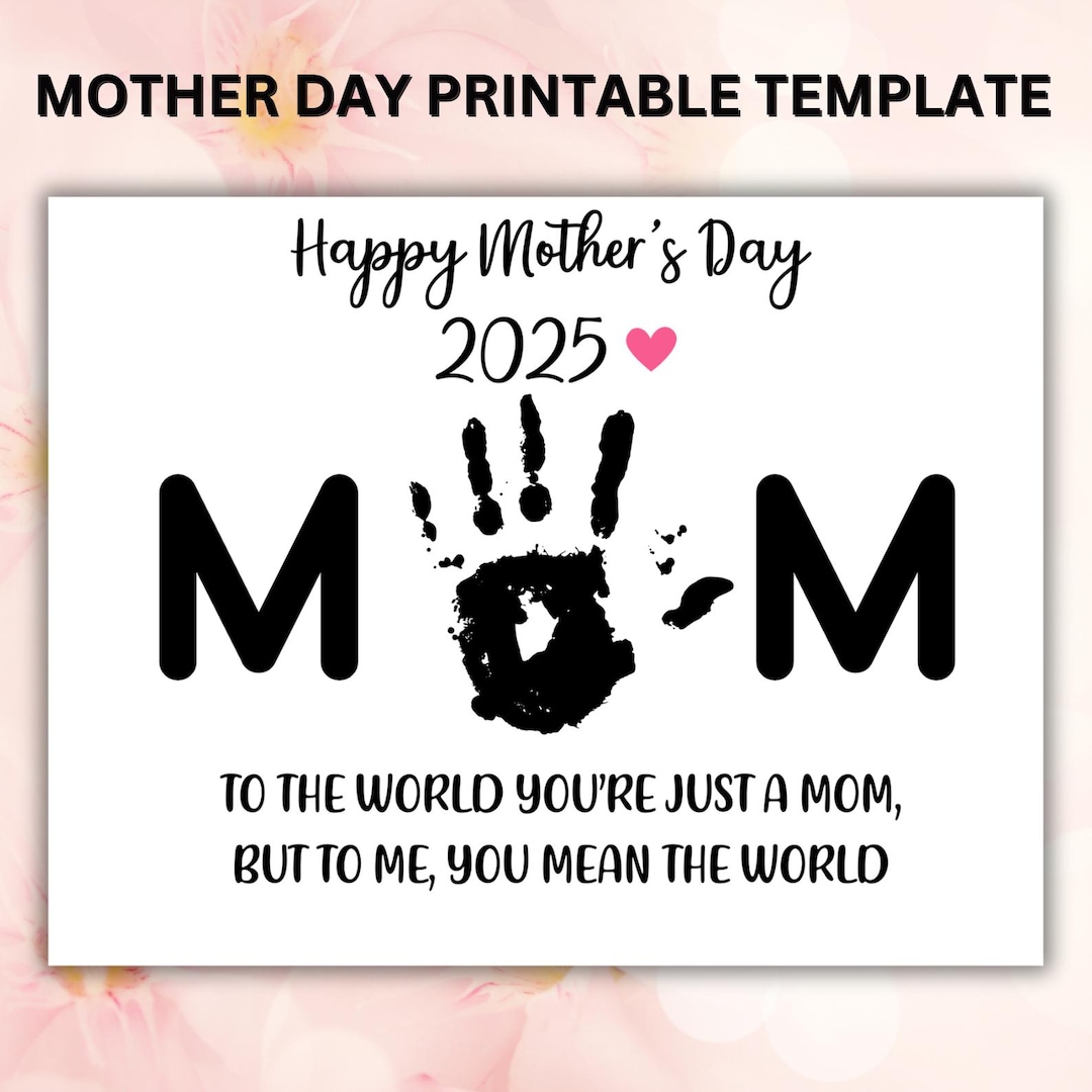 Mother's Day Printable Template, Mother's Day Handprint Art for Mothers ...