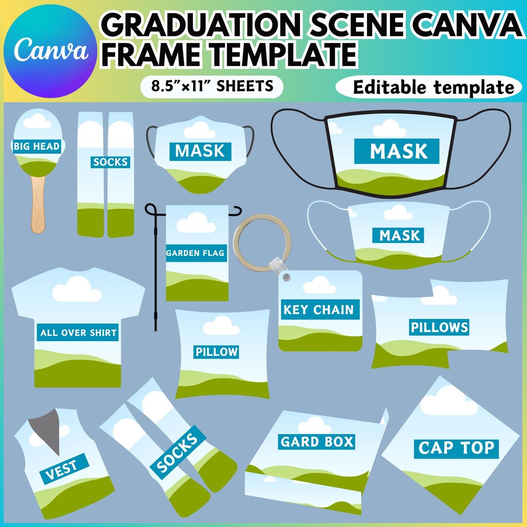 Graduation Scene Canva Mockup, Graduation Canva Mockup Bundle ...