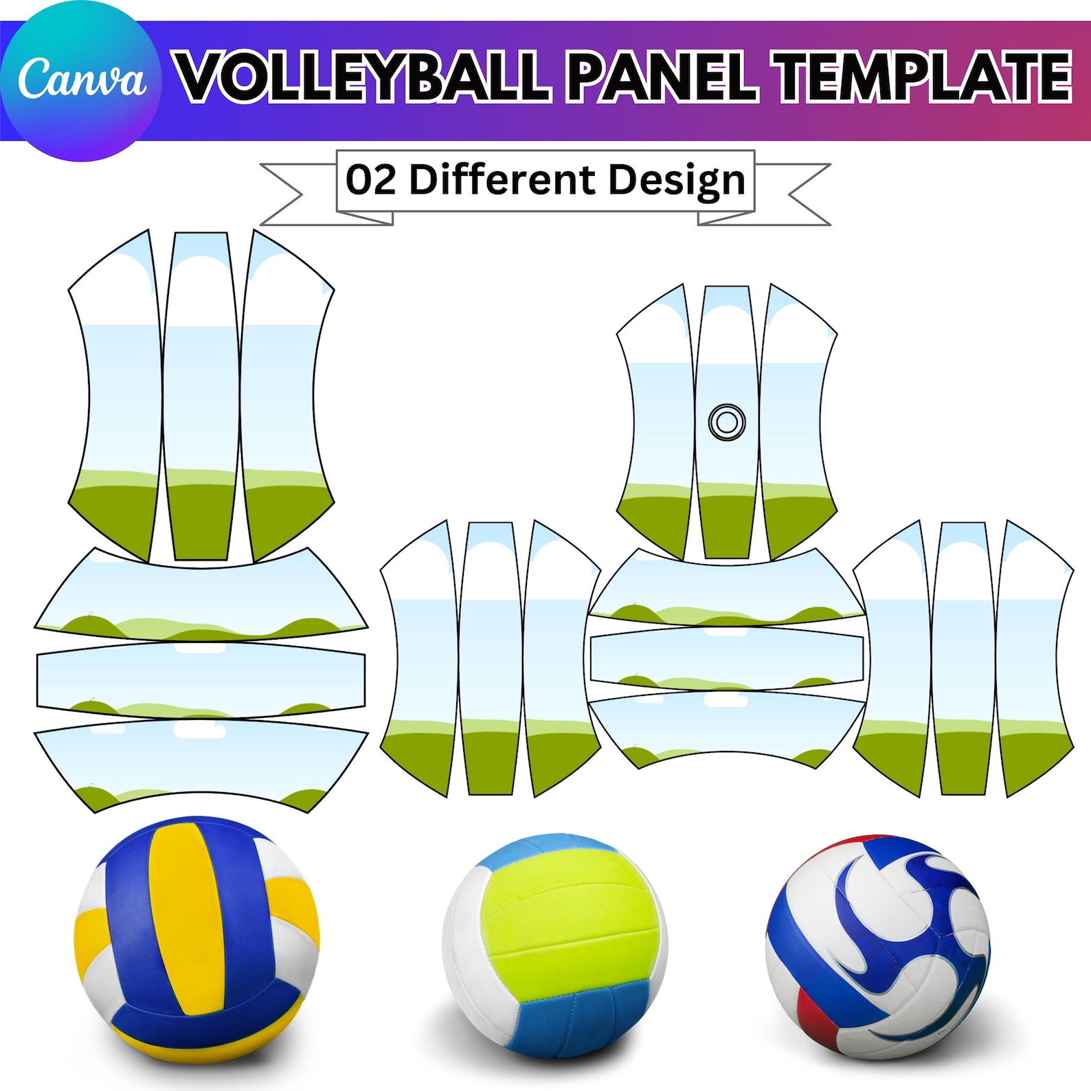 Volleyball Panel Template, Blank Volleyball Wrap for Photos, DIY ...