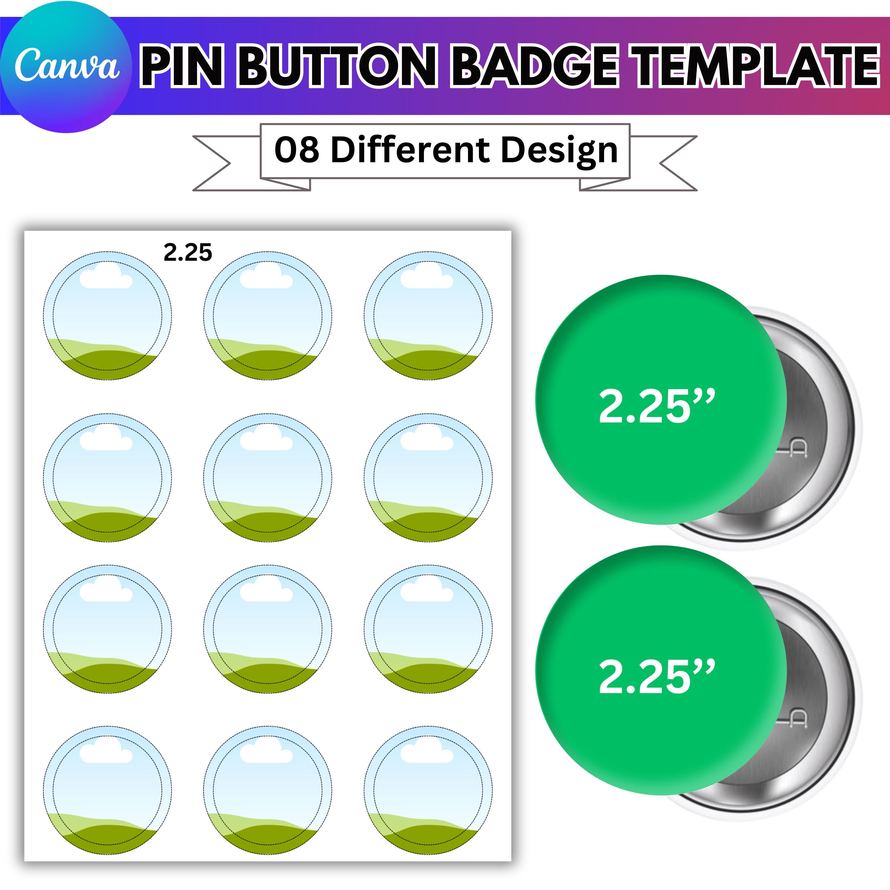 Button Pin Template Bundle, Blank Button Pin Design, Sublimation Badge ...