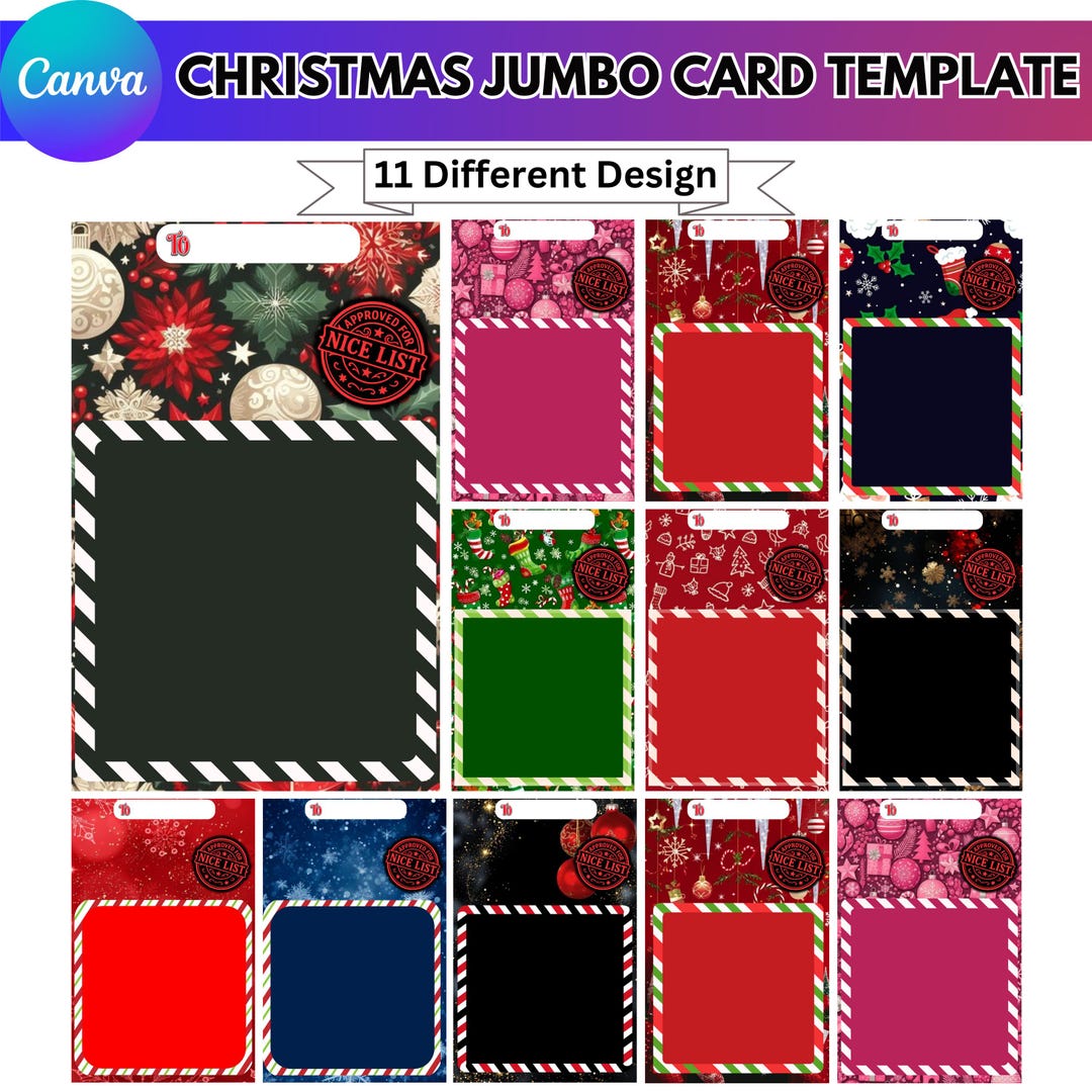 Jumbo Christmas Cards Bundle, Jumbo Christmas Card Templates, Christmas ...