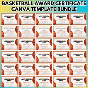 Basketball Awards Printable Canva Editable Template, End of Season ...