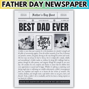 Fathers Day Newspaper Canva Editable Template Bundle, Fathers Day Gift ...