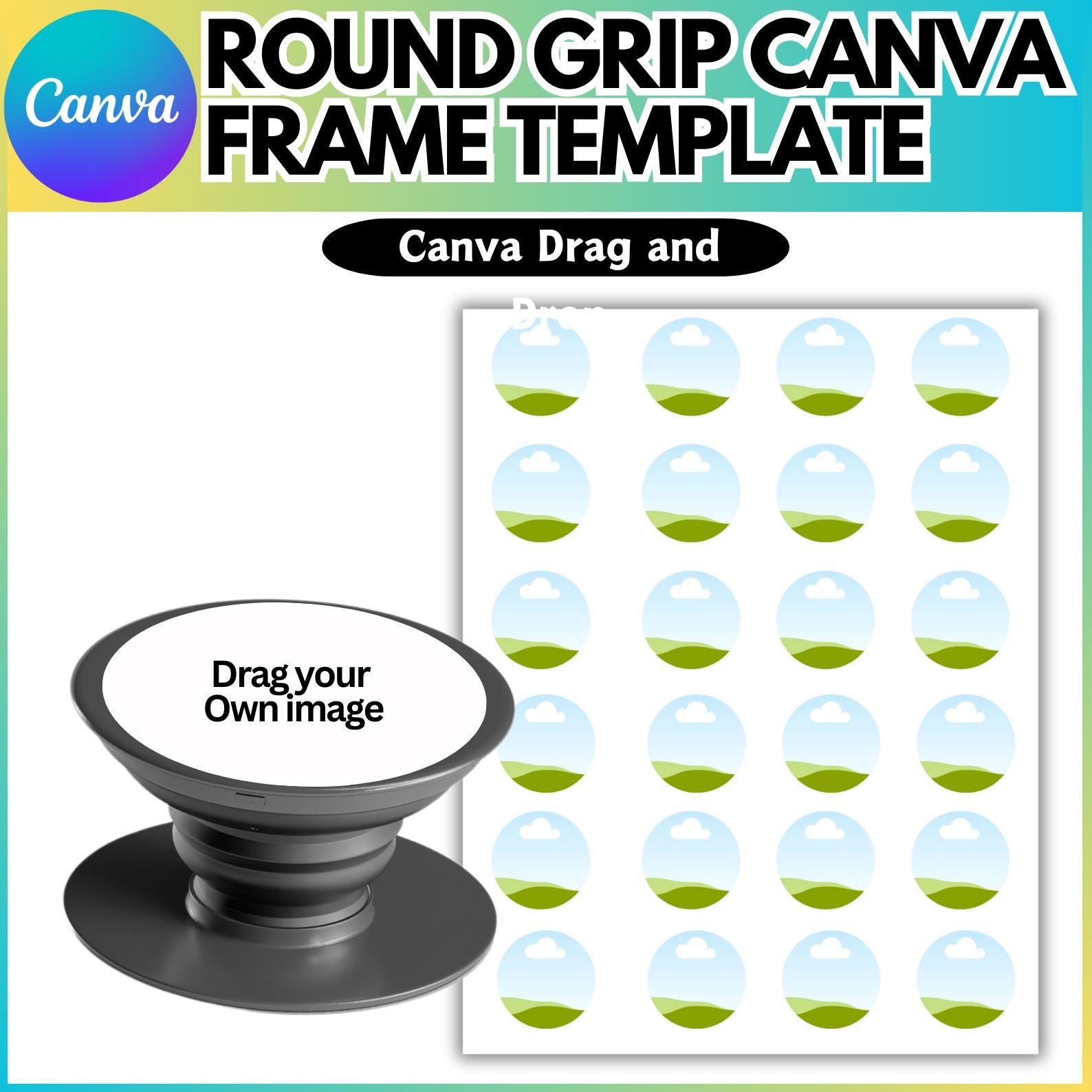 Phone Grip Canva Editable Template, Phone Stand Sublimation, Phone Grip ...