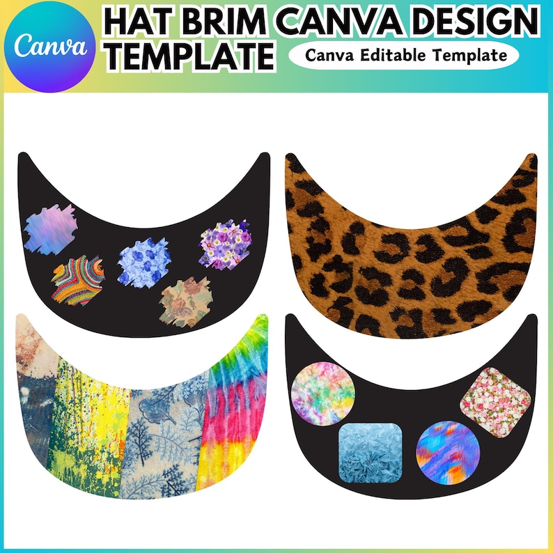 Hat Brim Canva Frame Editable Template, Canva Hat Brim Design ...