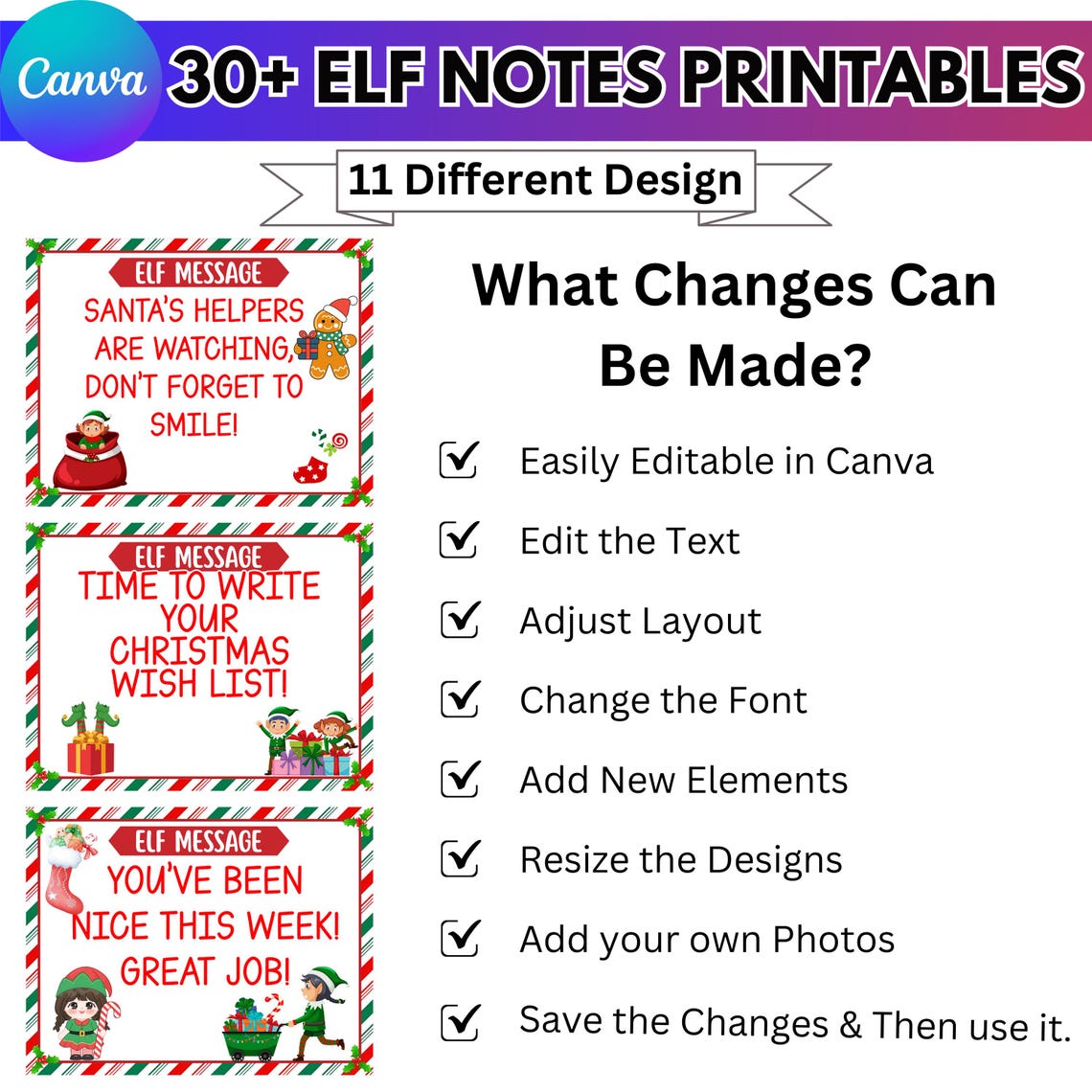Elf Notes Printable, Elf Notes Template, Christmas Elf Letters ...