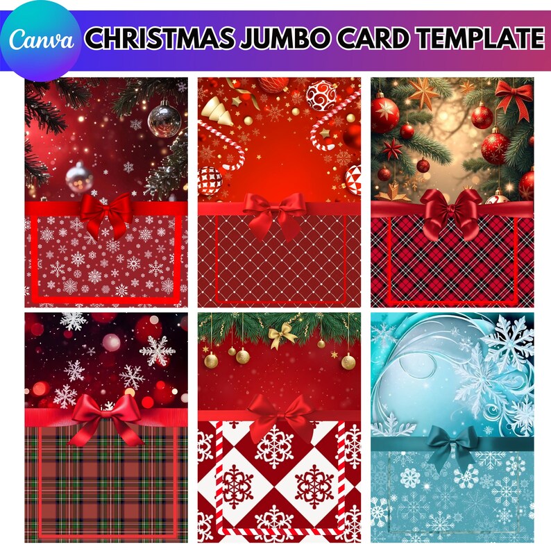 Jumbo Christmas Cards Bundle, Jumbo Christmas Card Templates, Christmas ...