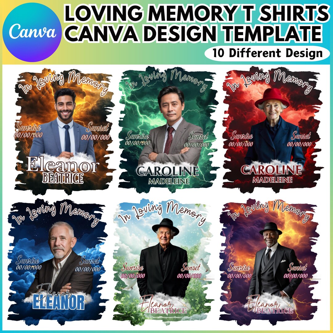In Loving Memory Design T Shirt Canva Editable Template, Memorial Canva ...