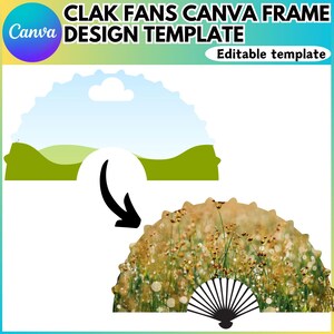 Clack Fan Editable Canva Template, Chinese Fan Template, Sublimation ...