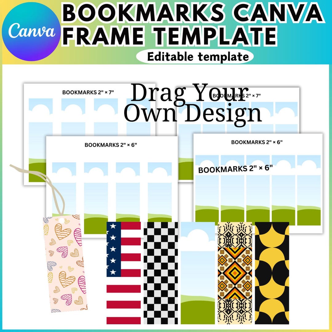 Bookmark Digital Template, Design Your Own Bookmarks, Bookmarks ...