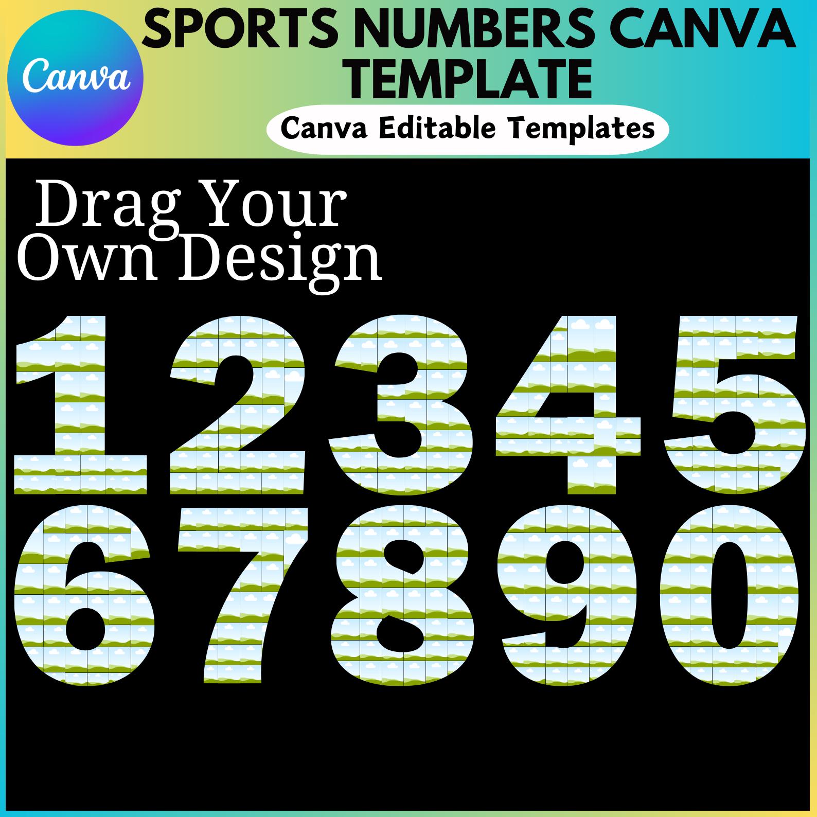 Sports Number Photo Collage Canva Frame Template, Editable Canva ...