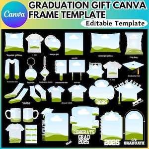 Graduation Gift Set Mockup Canva Editable Bundle, Graduation Canva ...
