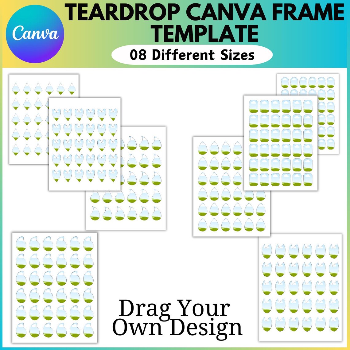 Teardrop Canva Editable Template, Earring Template, Teardrop Earring ...