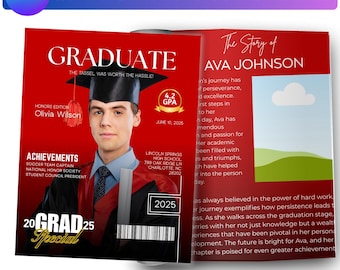 Editable Graduation Magazine Template: Senior Class of 2025 (canva) - Etsy