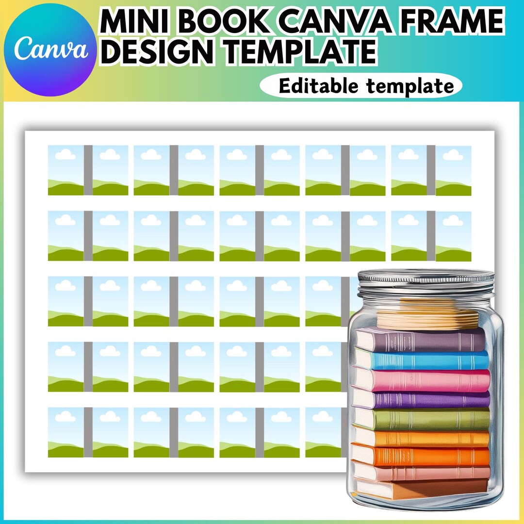 Mini Book Canva Frame Editable Template, Mini Book Design, Fill Your ...