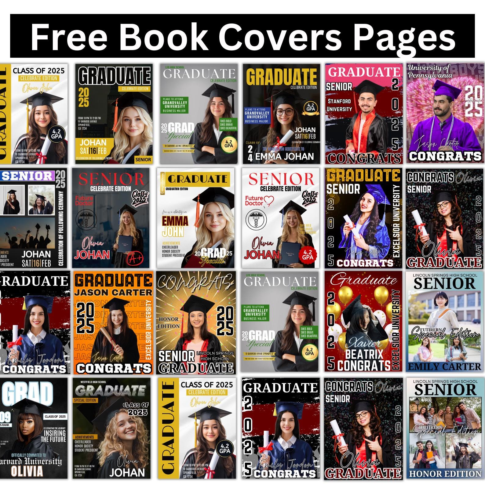 30 Graduation Magazine Canva Editable Mega Bundle, Senior 2025 ...