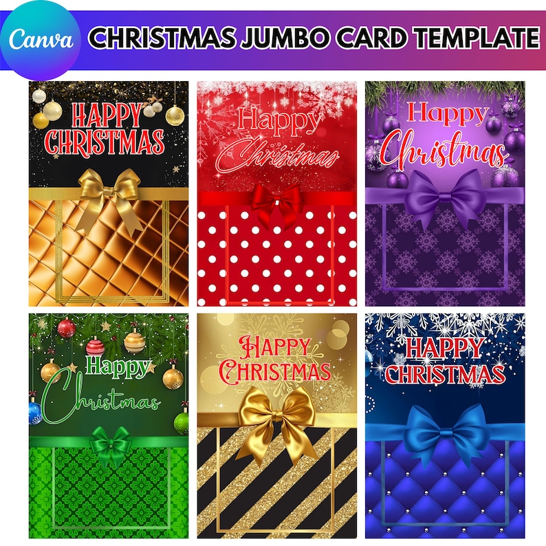 Jumbo Christmas Cards Bundle, Jumbo Christmas Card Templates, Christmas ...