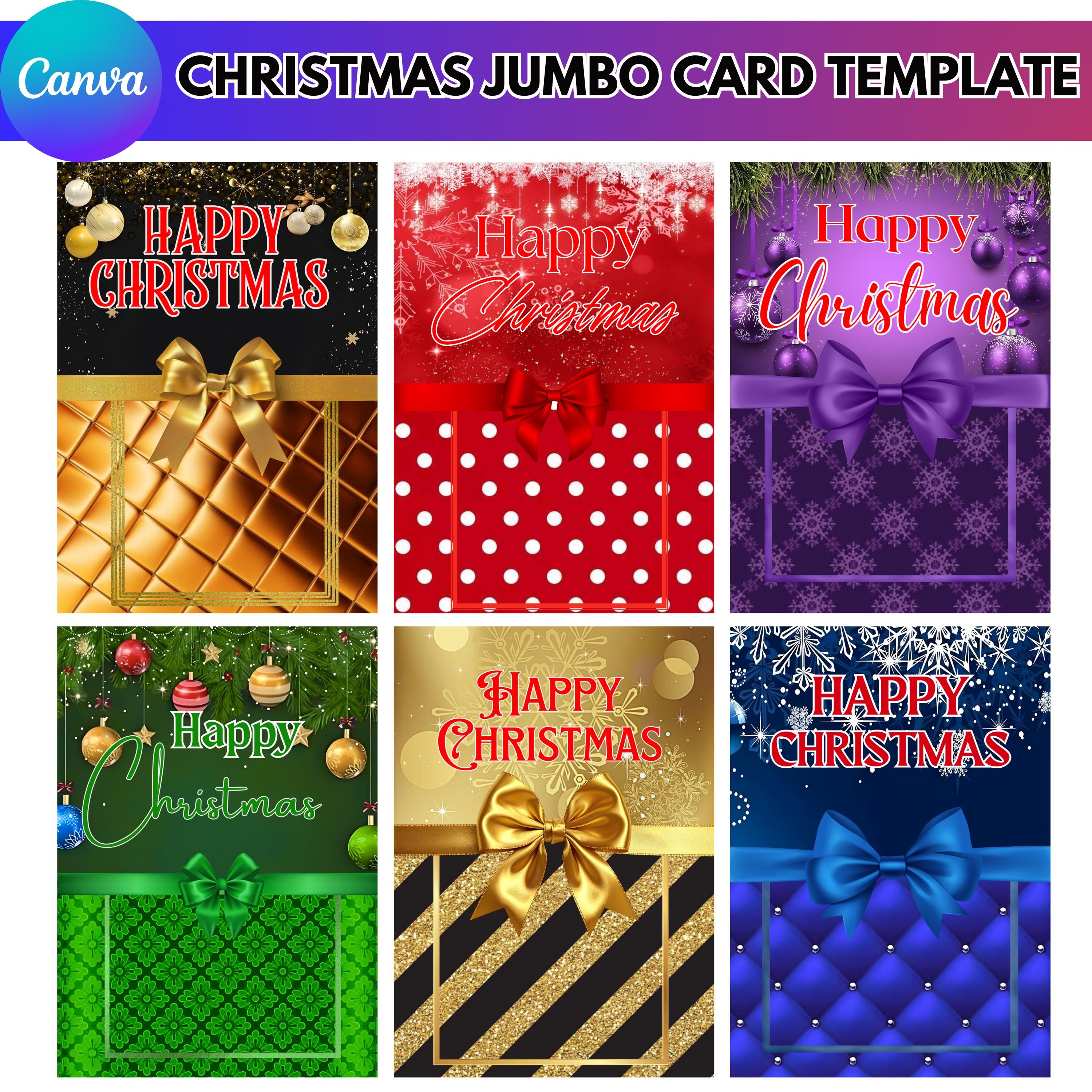 Jumbo Christmas Cards Bundle, Jumbo Christmas Card Templates, Christmas ...