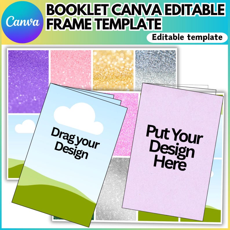 Plantilla de marco editable de Canva para folleto infantil, minilibro ...