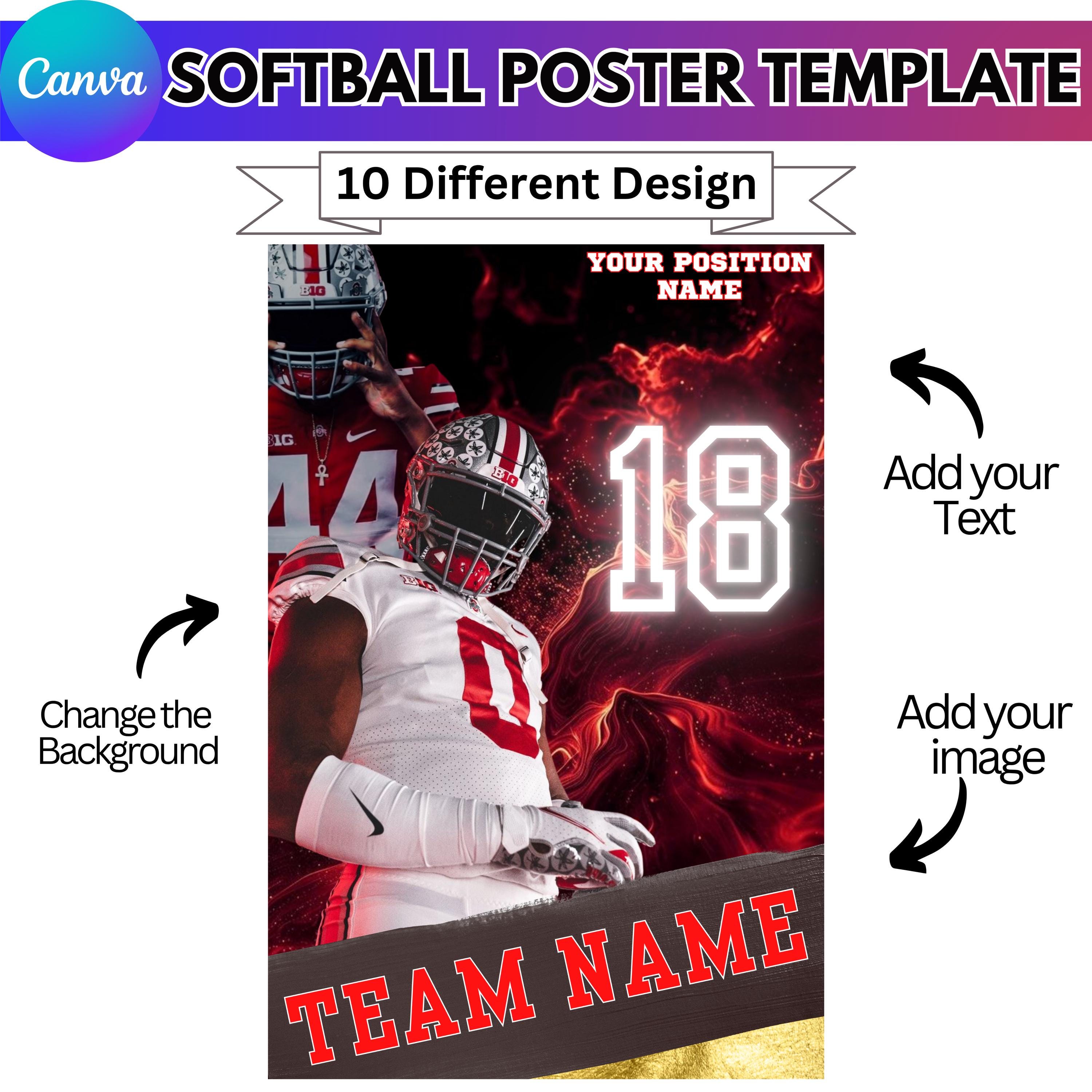 Football Poster Canva Template, Sports Background & Digital Backdrop ...