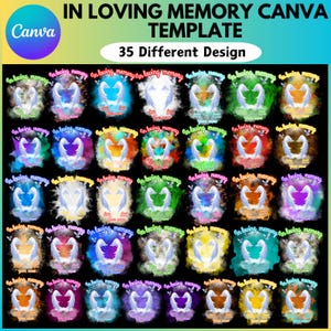 In Loving Memory Design Canva Editable Bundle, Memorial Design Bundle, 35 Different Design ...