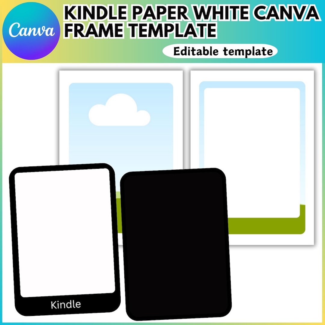 Kindle Paper White Canva Frame Template, Kindle Frame Template, Drag ...