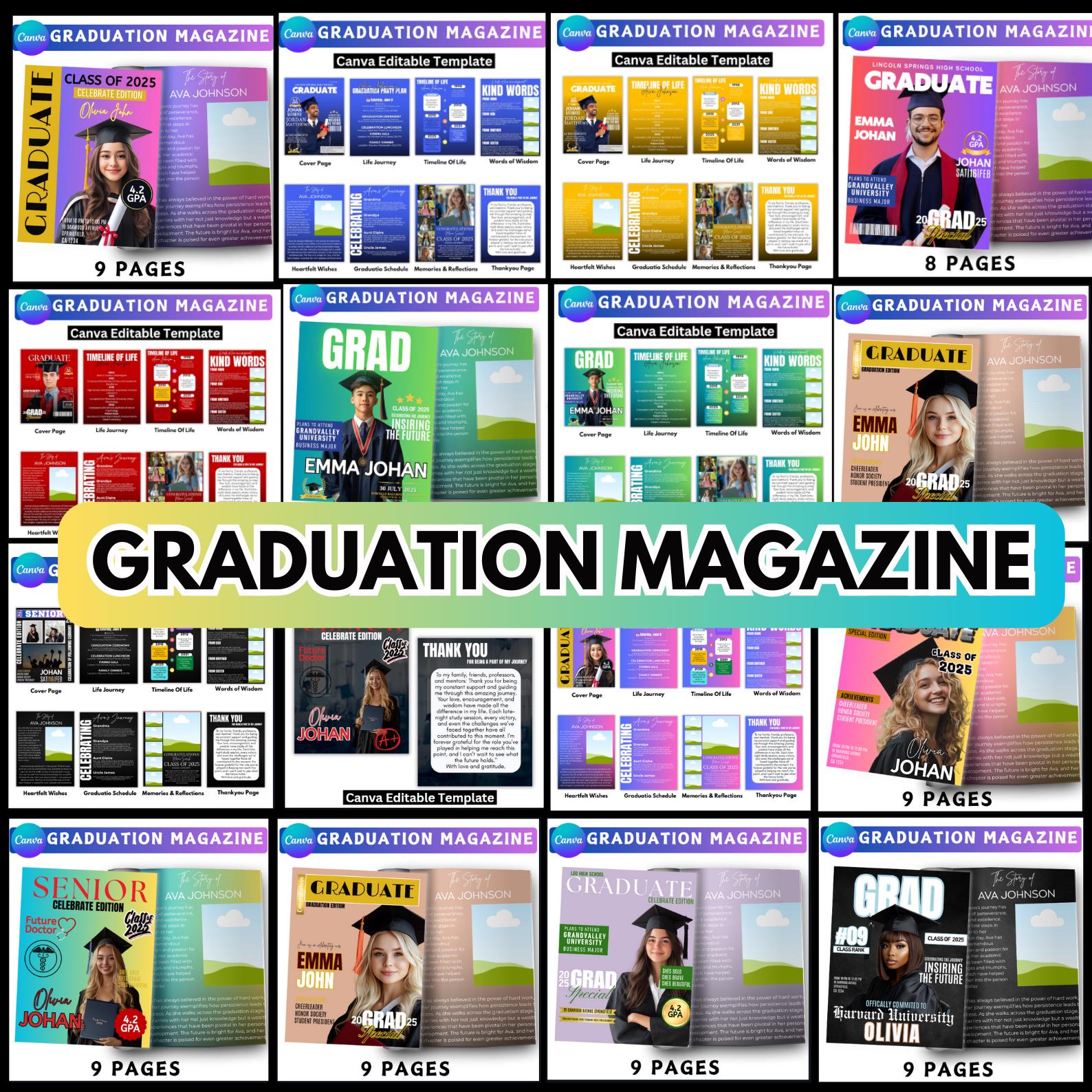 Graduation Mega Bundle Template, Grad Newspaper Template, Congrats ...