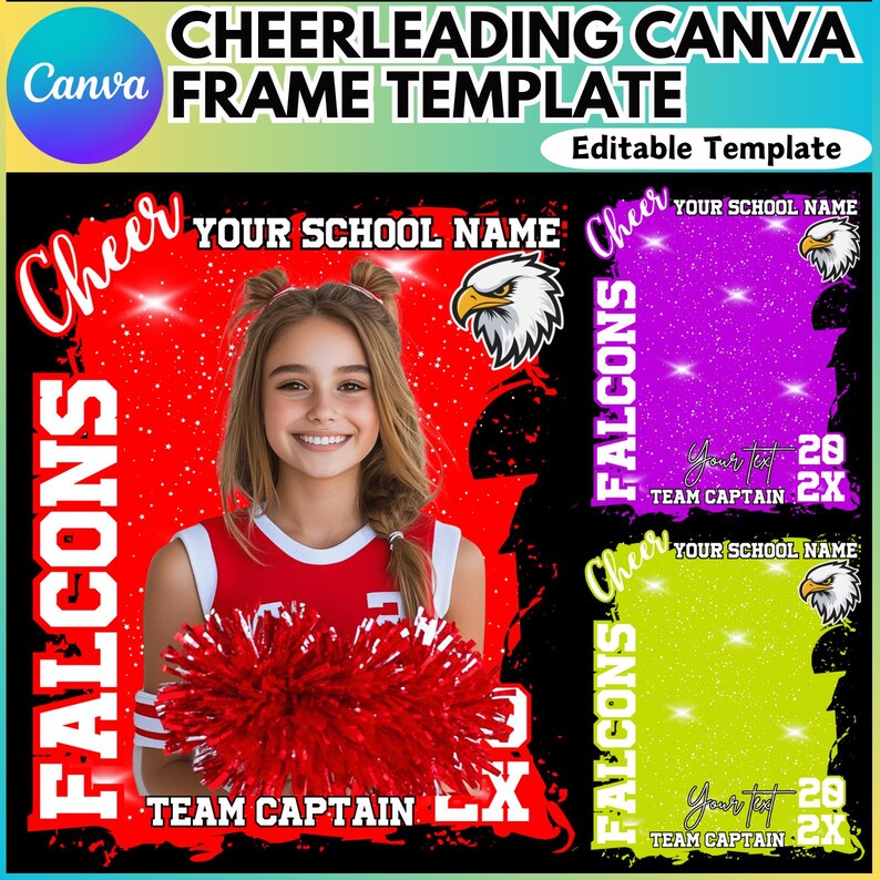 Cheerleading Canva Editable Template, Sports Photography Templates ...