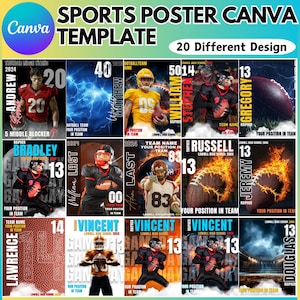 Football Poster Canva Template, Sports Background & Digital Backdrop ...