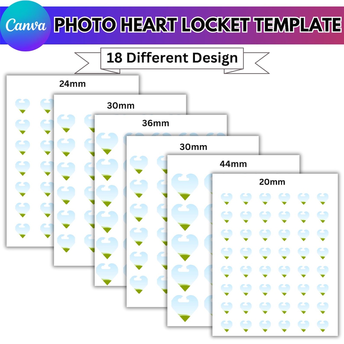 Custom Photo Heart Locket Template, Canva Necklace Locket Design ...
