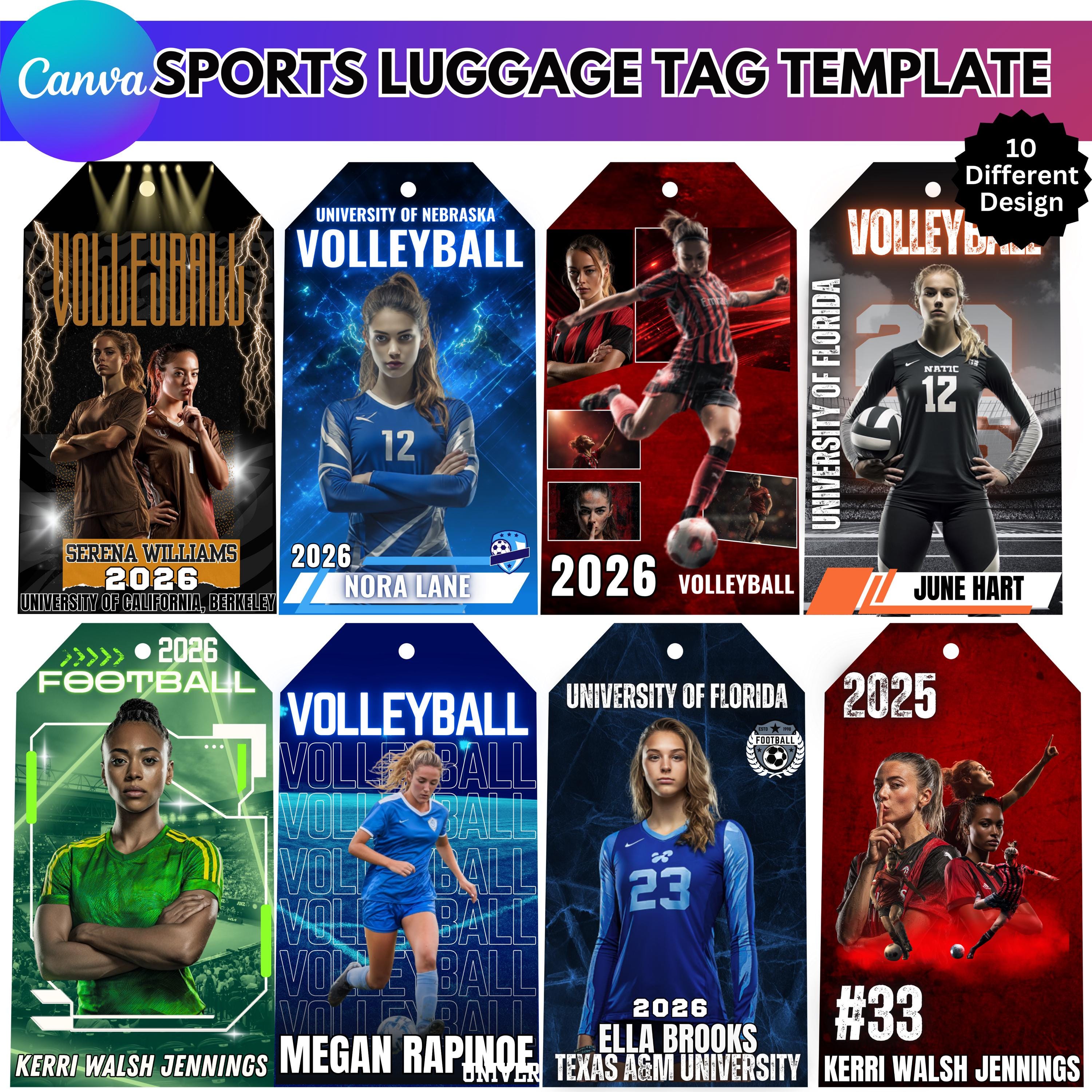 Sports Luggage Tag Template, Editable Canva Bag Tag Design, Custom Team ...