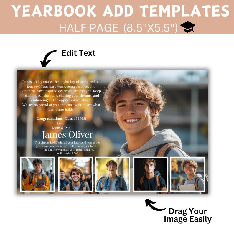 Yearbook Ad Canva Editable Template, Senior Yearbook Ad Template ...
