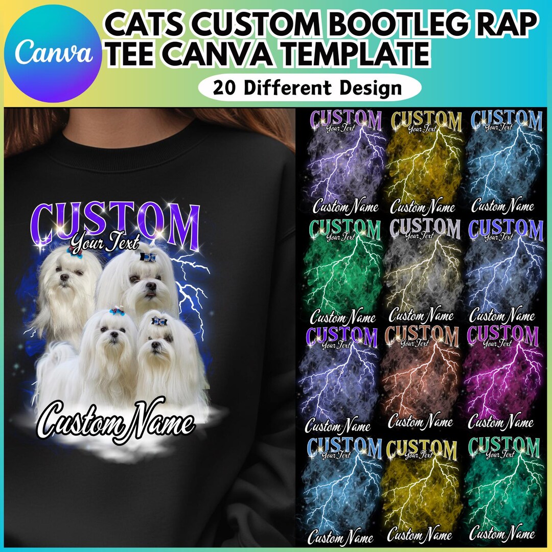 Pet Bootleg Canva Editable Template, Custom Pet Sublimation Design ...