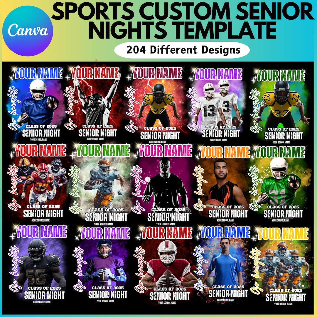 Sports Custom Rap Tee Senior Night Template, Canva Editable Template ...