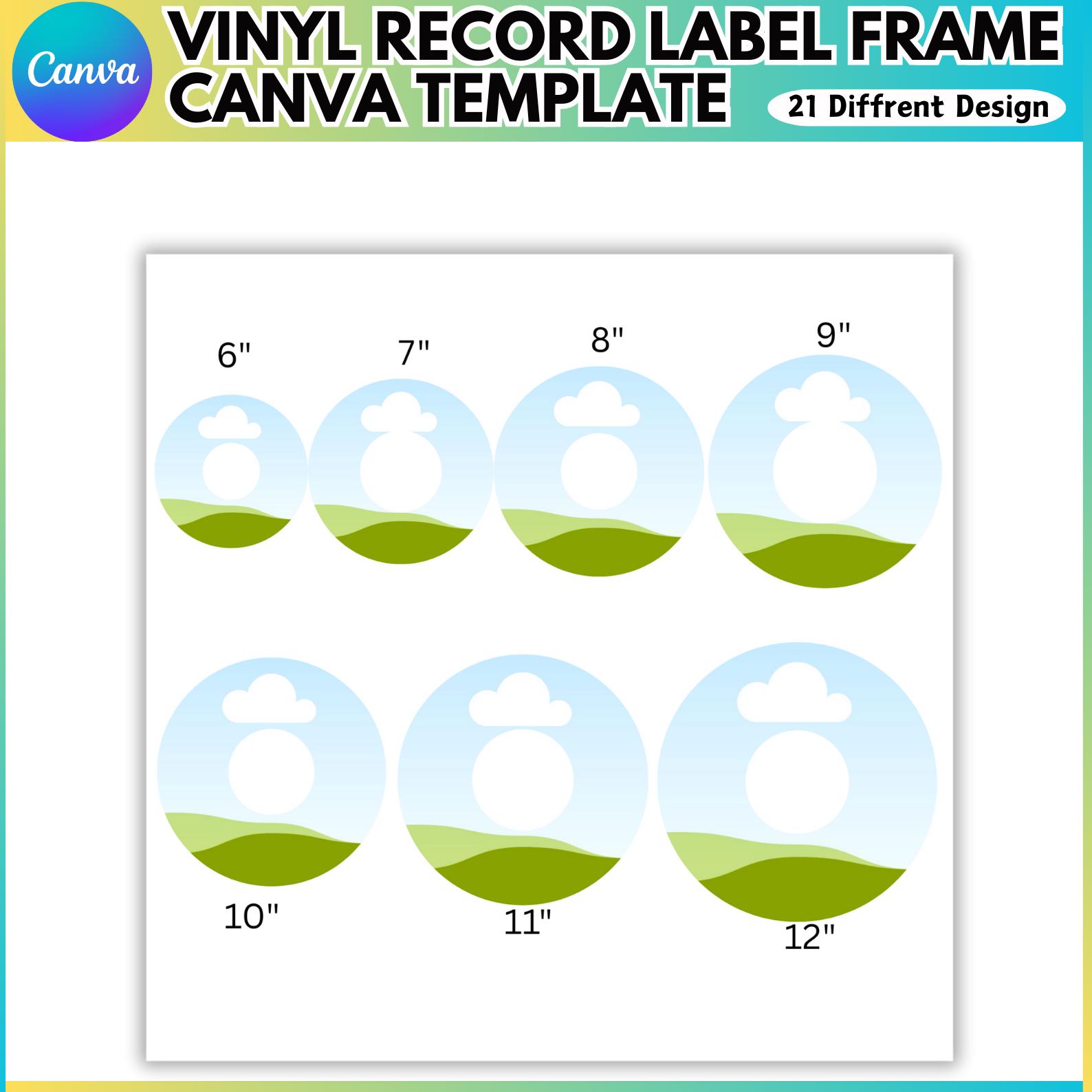 Vinyl Record Label Canva Template, Vinyl Record Frame, Blank Record ...