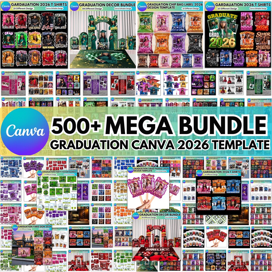 Graduation Mega Bundle Template, Grad Newspaper, Congrats Bootleg ...