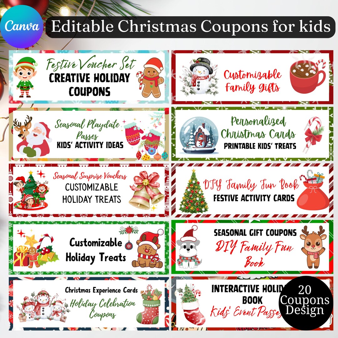 Editable Christmas Coupons for Kids UK, Christmas Coupon Book, Kids ...
