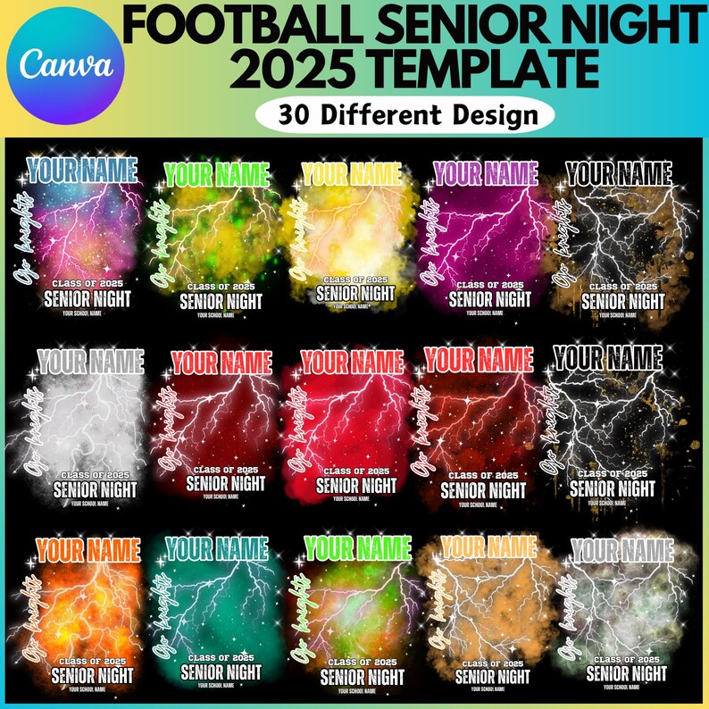 Football Senior Night Canva Editable Template, Class off Senior 2025 ...