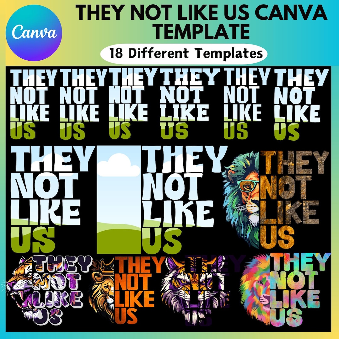 18 They Not Like Us Canva Editable Template, 18 Different Design ...