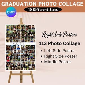 Graduation Photo Collage Canva Editable Template Set, Graduation ...