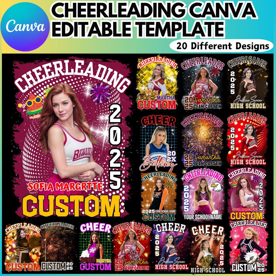 Cheerleading Canva Editable Template, Senior Sport Design, Senior Night ...
