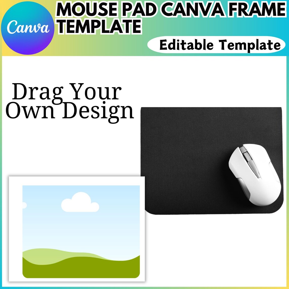 Mouse Pad Canva Frame Editable Template, Canva Pad Template, Canva Drag ...