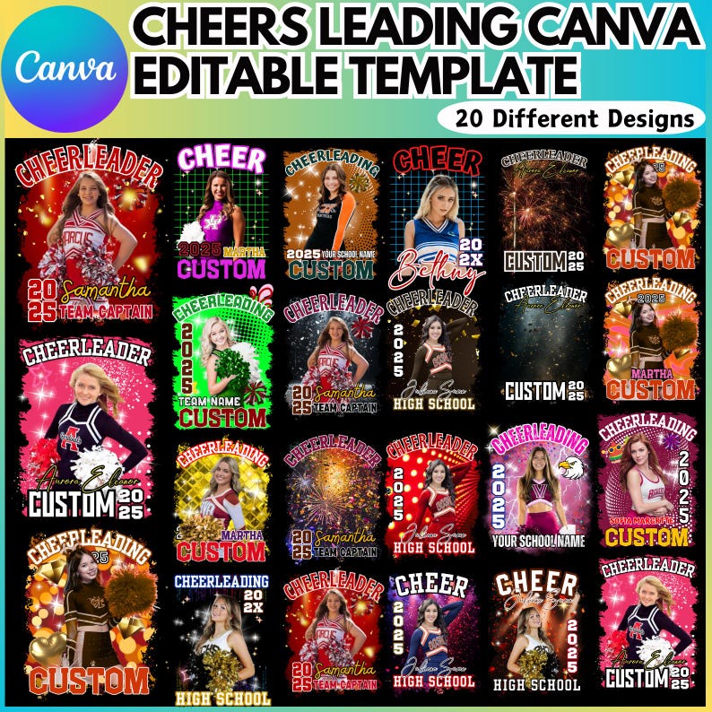 Cheerleading Canva Editable Template, Senior Sport Design, Senior Night ...