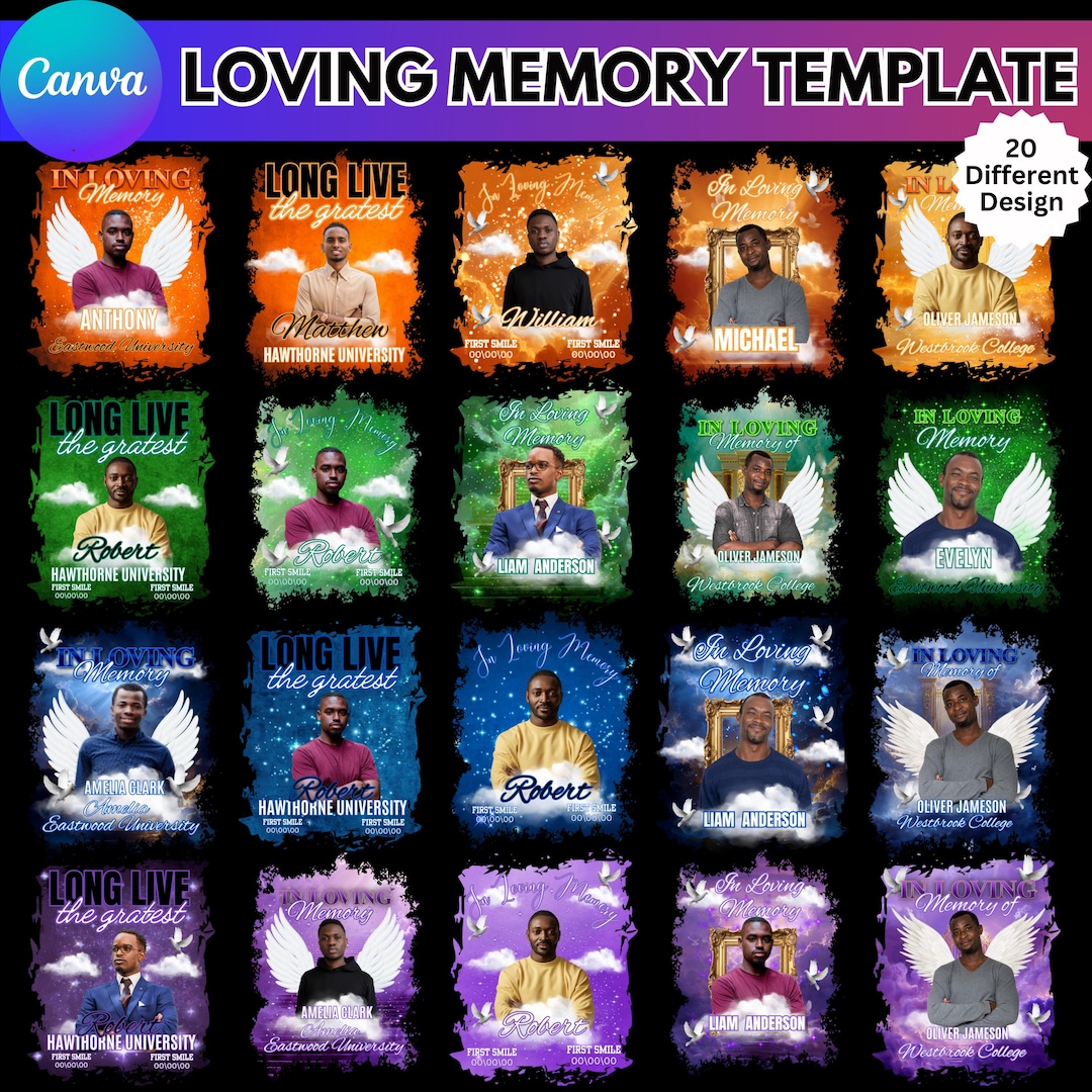 In Loving Memory Design T Shirt Canva Editable Template, Memorial Canva ...